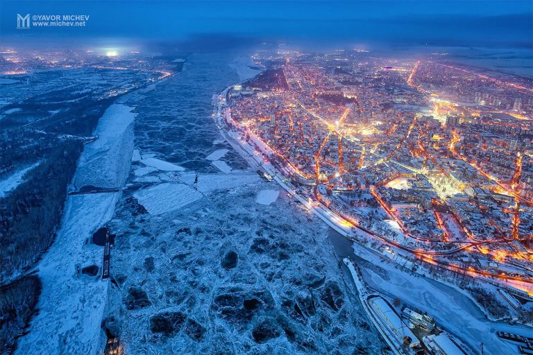 Winter drone photography store